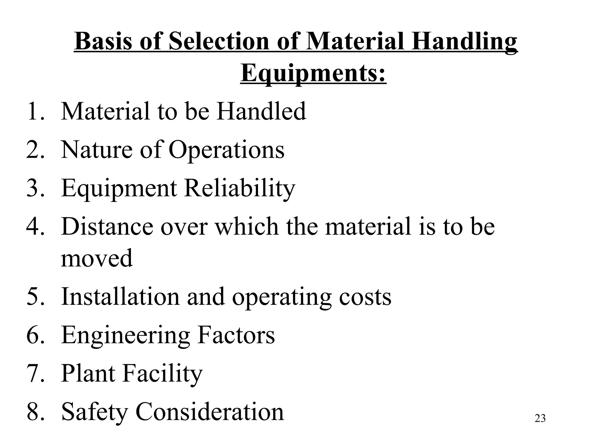 Material handling leturer | PPT