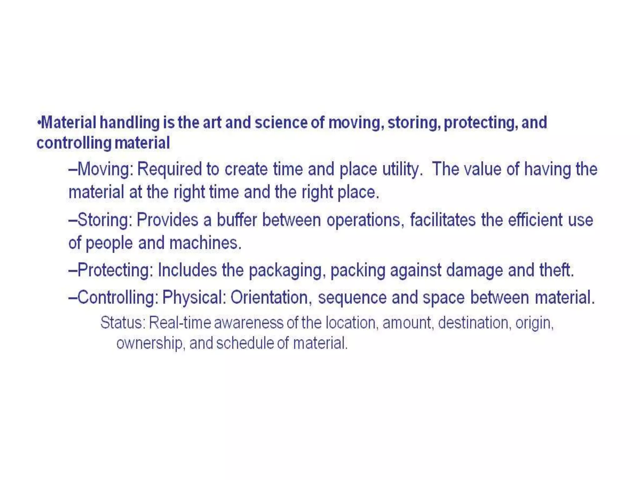 Material handling principles & equipments | PPTX