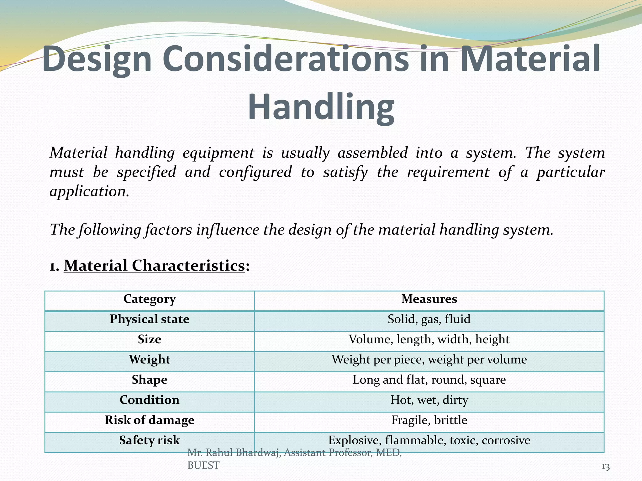 Material Handling System in Industries | PPTX