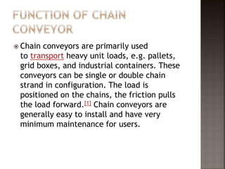 Material handling systems using belt and chain drive | PPT