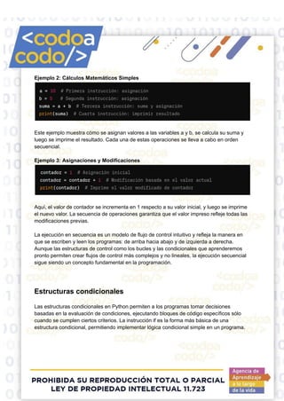 Estructuras de control en Python - Imprimible | PDF