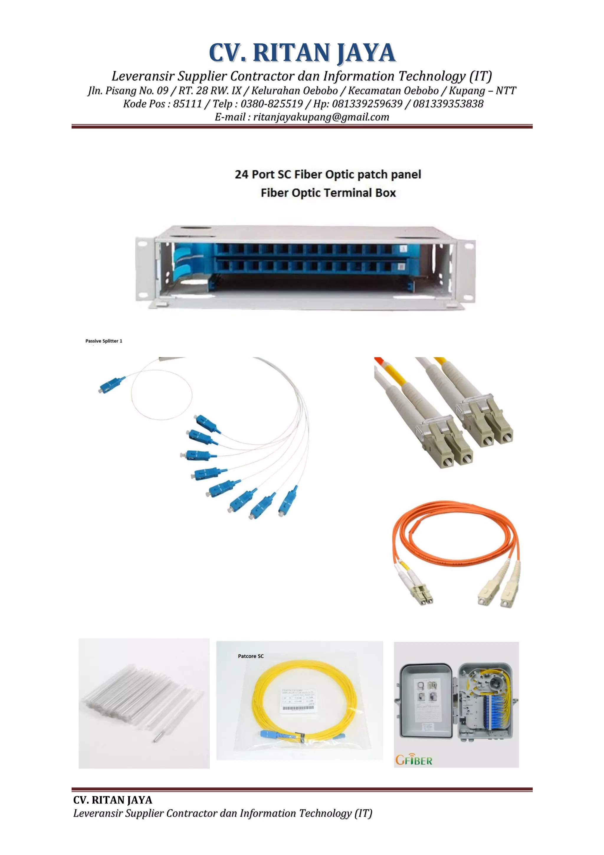 Material instalasi fiber optik ip camera outdoor | PDF