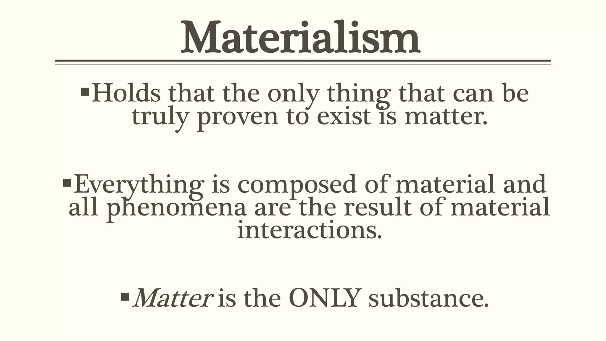 Materialism | PPTX