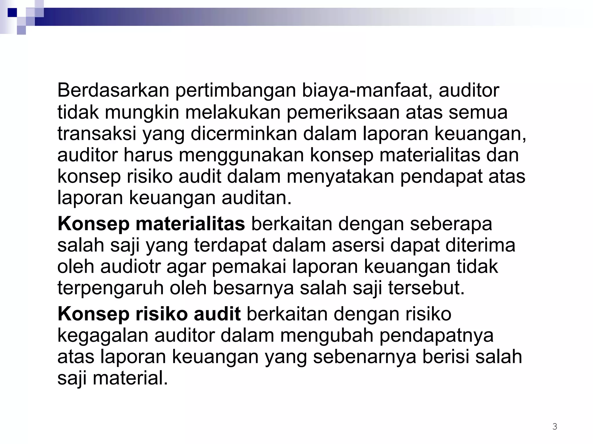 Materialitas Dan Risiko Audit 2 | PDF