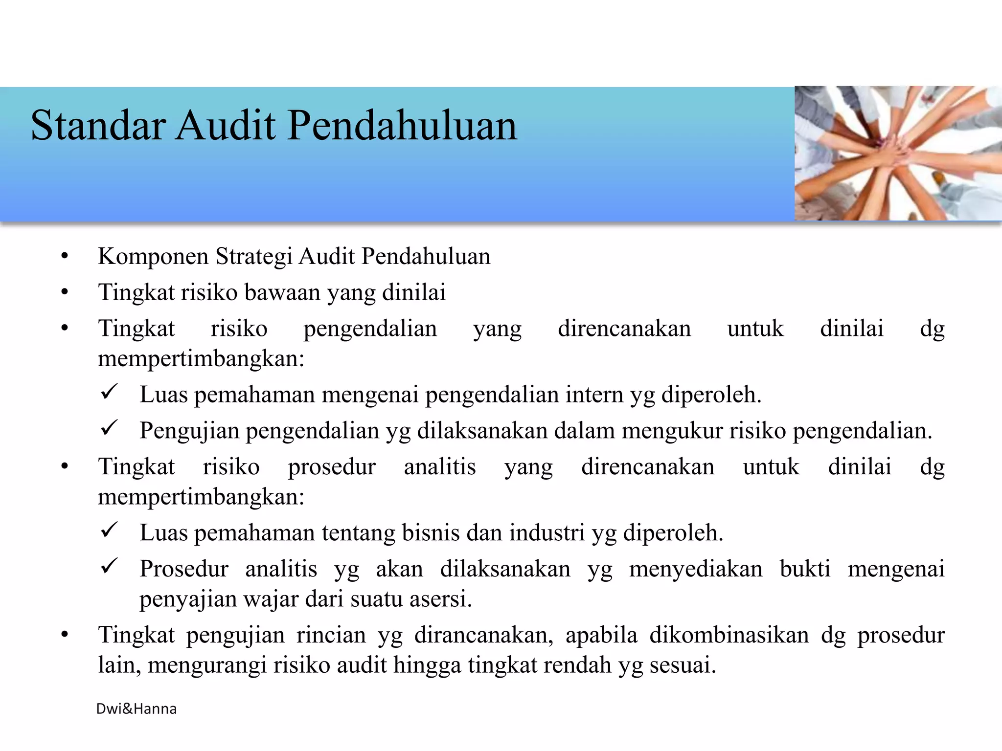 Materialitas, Risiko, dan Strategi Audit Pendahuluan | PPTX
