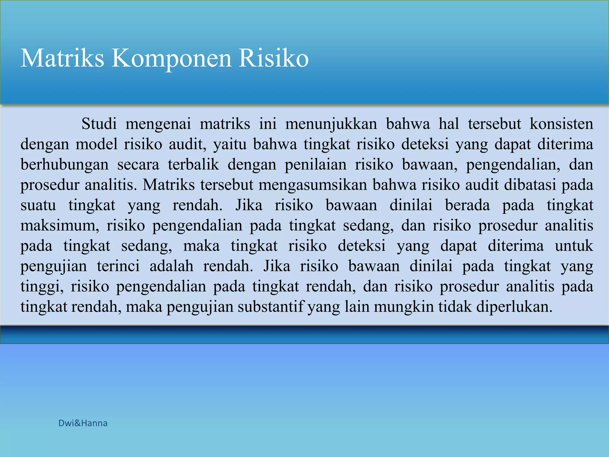 Materialitas, Risiko, dan Strategi Audit Pendahuluan | PPTX