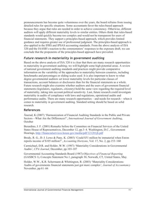 Materiality in government auditing | PDF