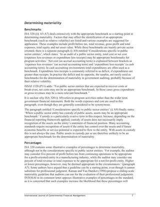 Materiality in government auditing | PDF