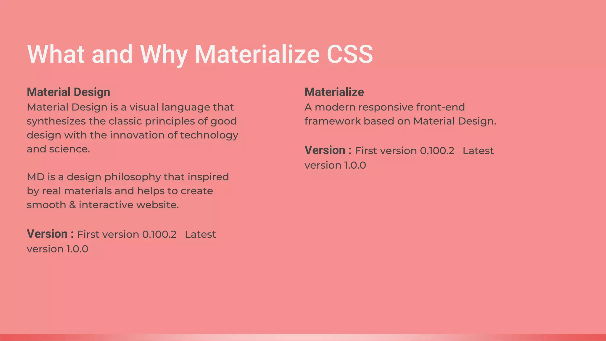 Materialize CSS - A Material Design Framework | PPT