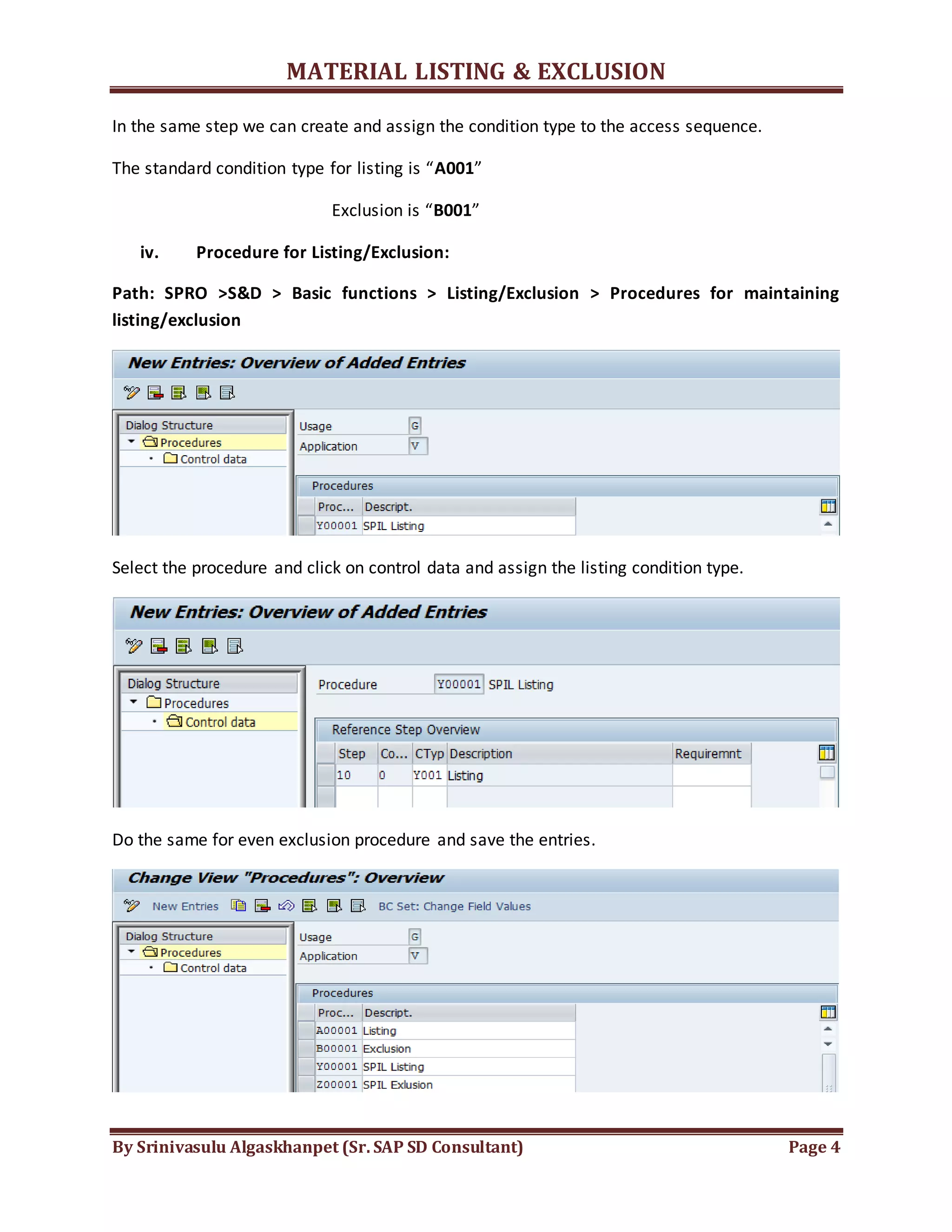 Material listing & exclusion | DOCX