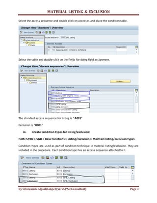 Material listing & exclusion | DOCX
