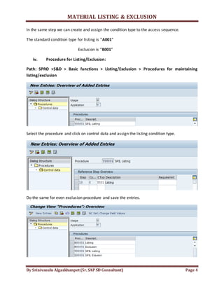 Material listing & exclusion | DOCX