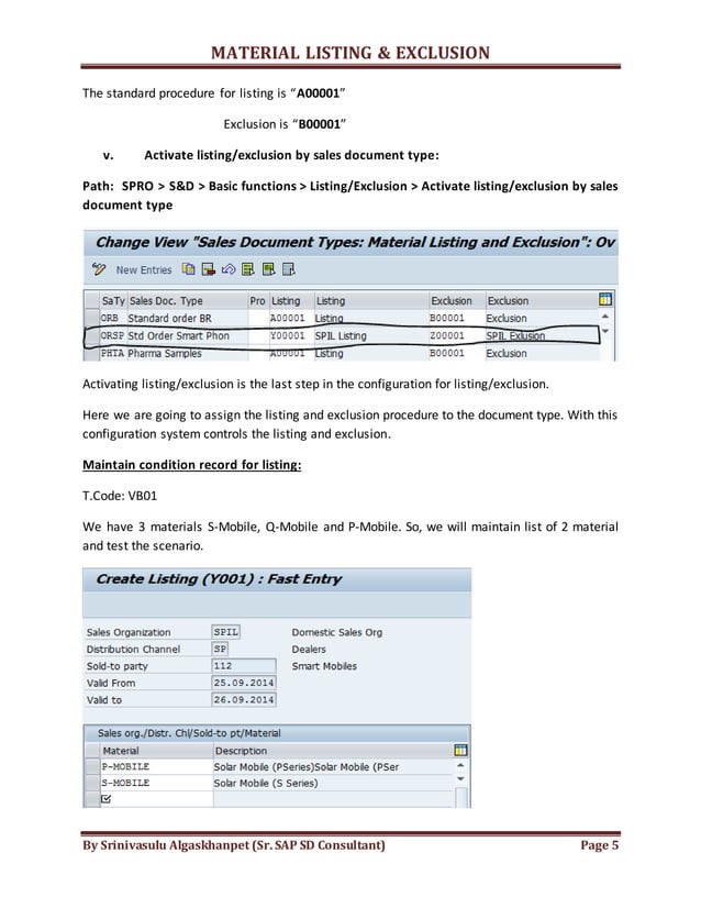 Material listing & exclusion | DOCX