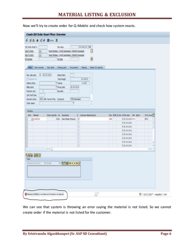 Material listing & exclusion | DOCX