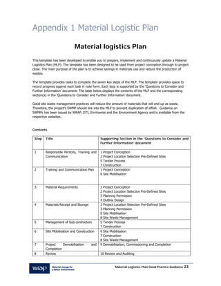 Material logistic plan | PDF