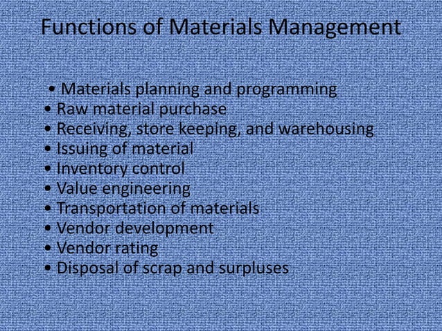 Material management | PPTX | Logistics | Business