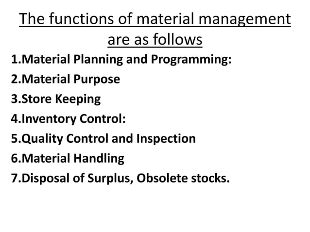 Material management | PDF