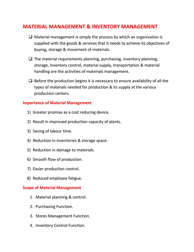Material management | PDF