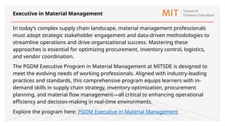 Executive in Material management at MITSDE | PPTX