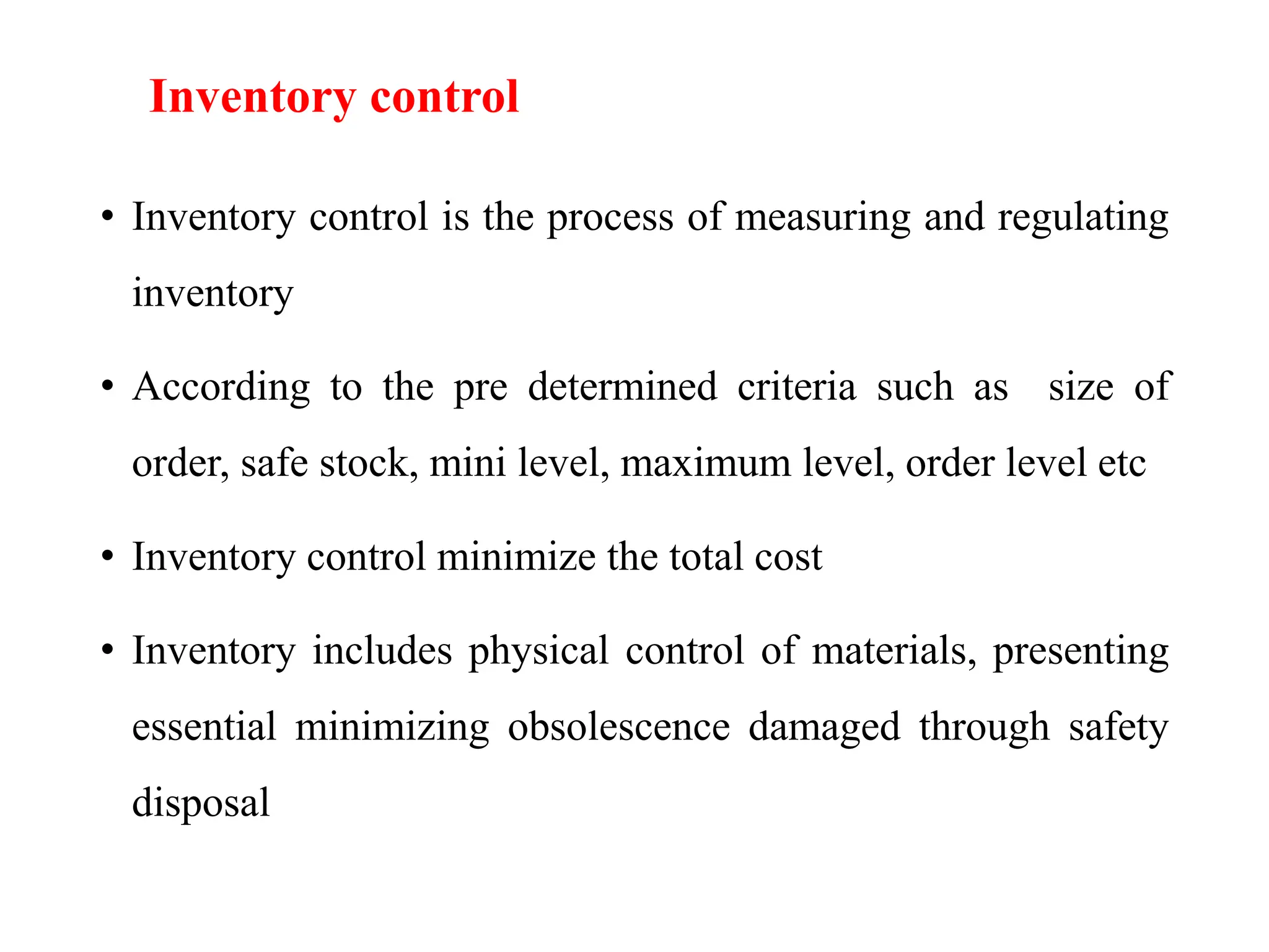 material management- inventory control in NSG management | PPTX