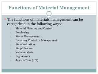 Material Management 1.ppt for college purpose | PPT