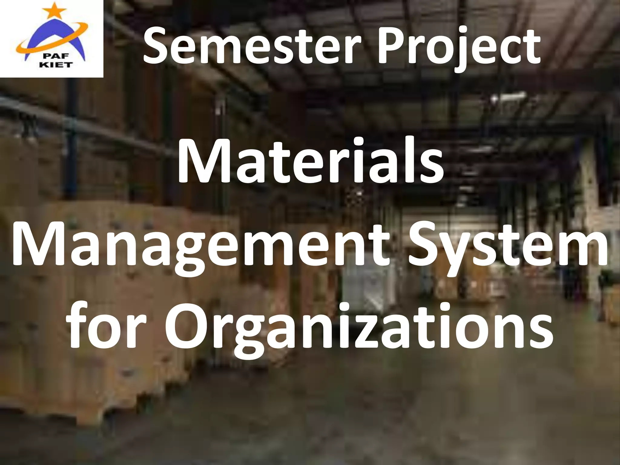 Material Management System | PPSX