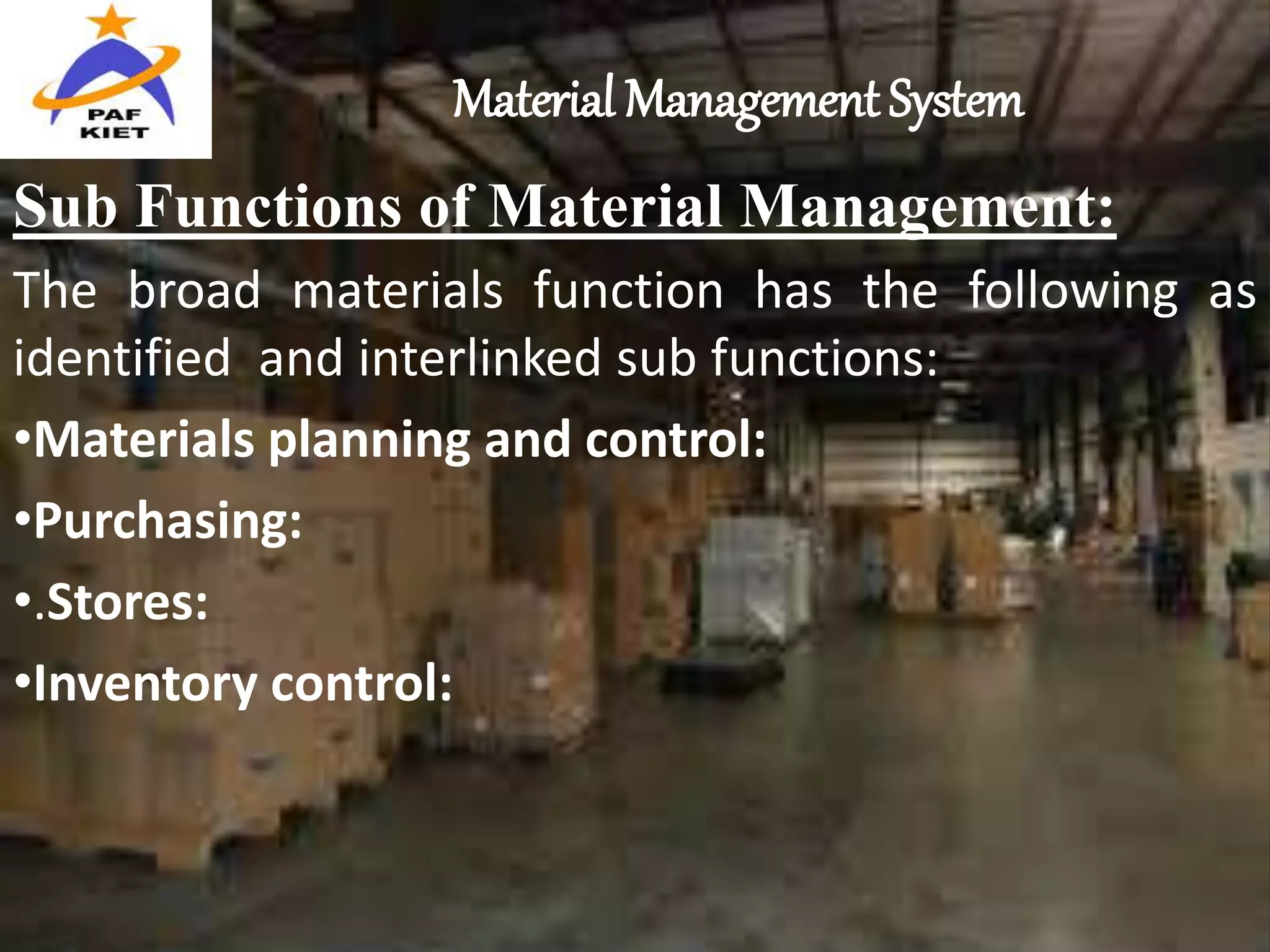 Material Management System | PPSX