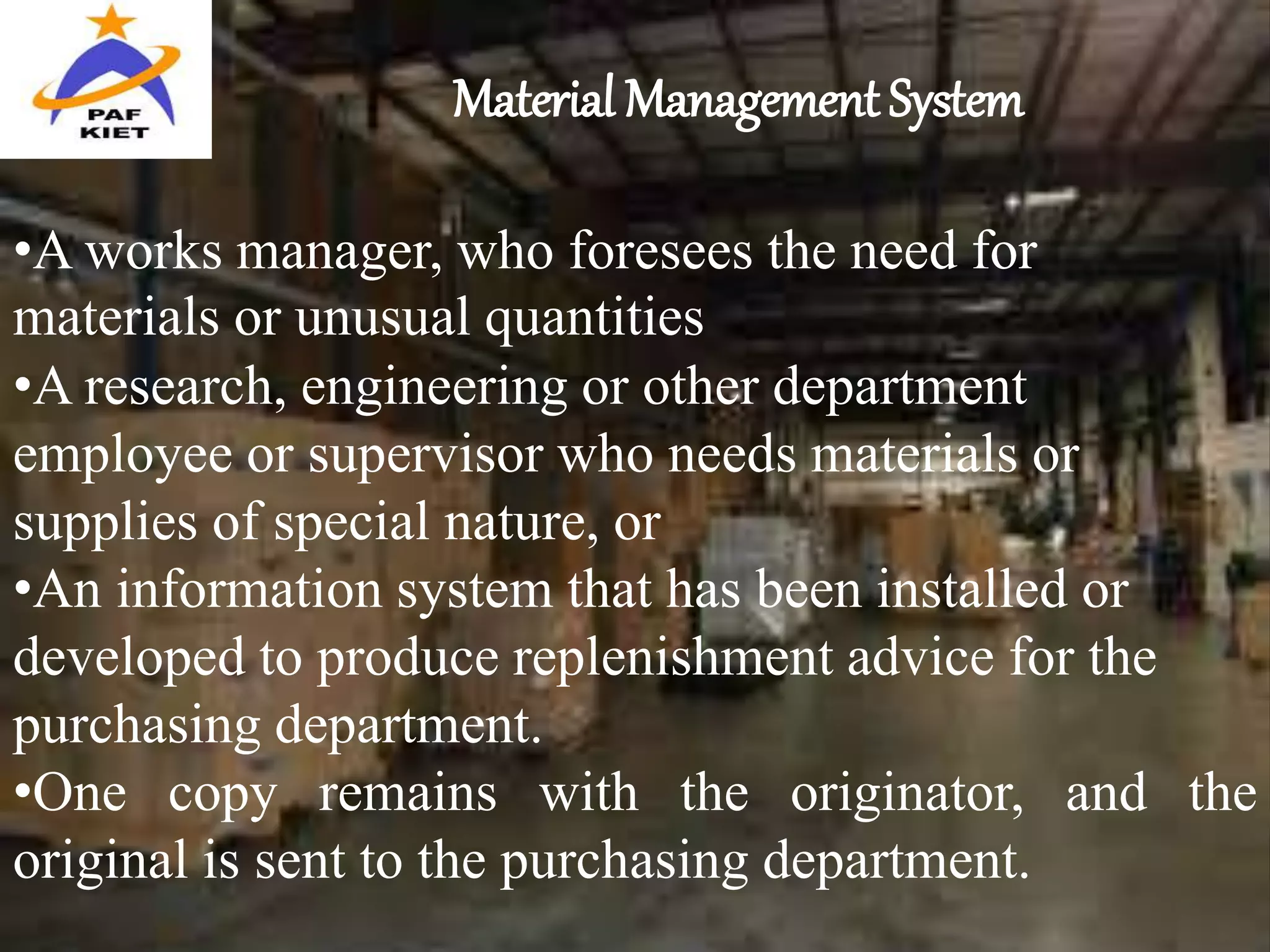 Material Management System | PPSX