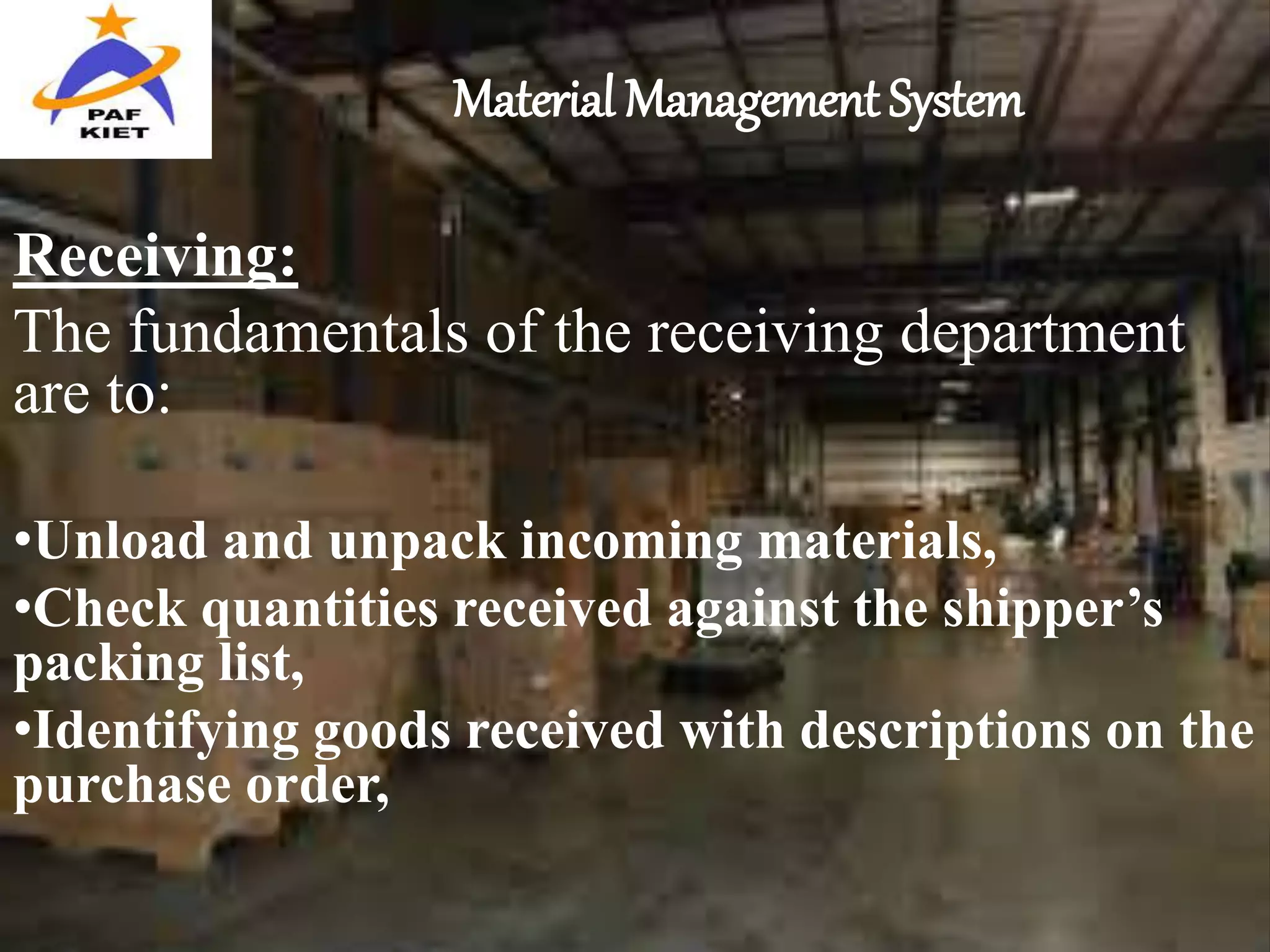 Material Management System | PPSX
