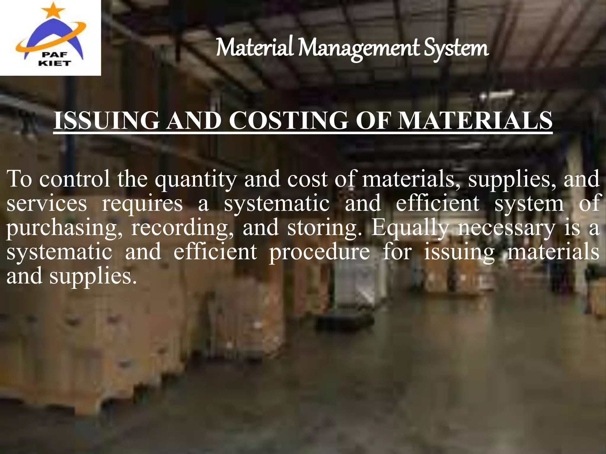 Material Management System | PPSX
