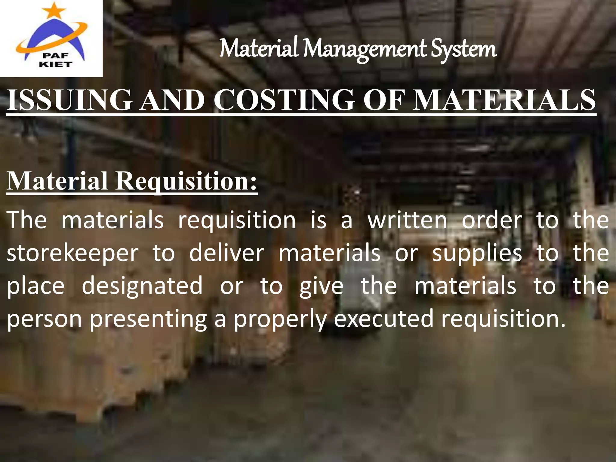 Material Management System | PPSX