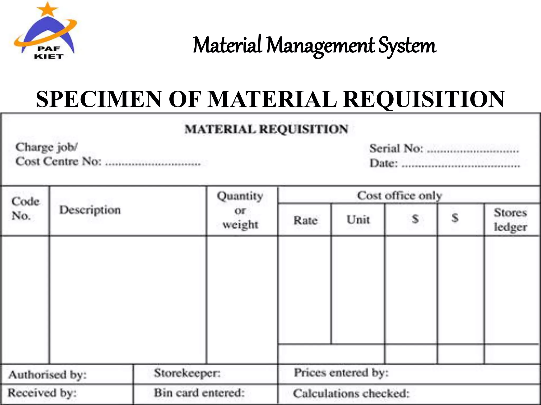 Material Management System | PPSX