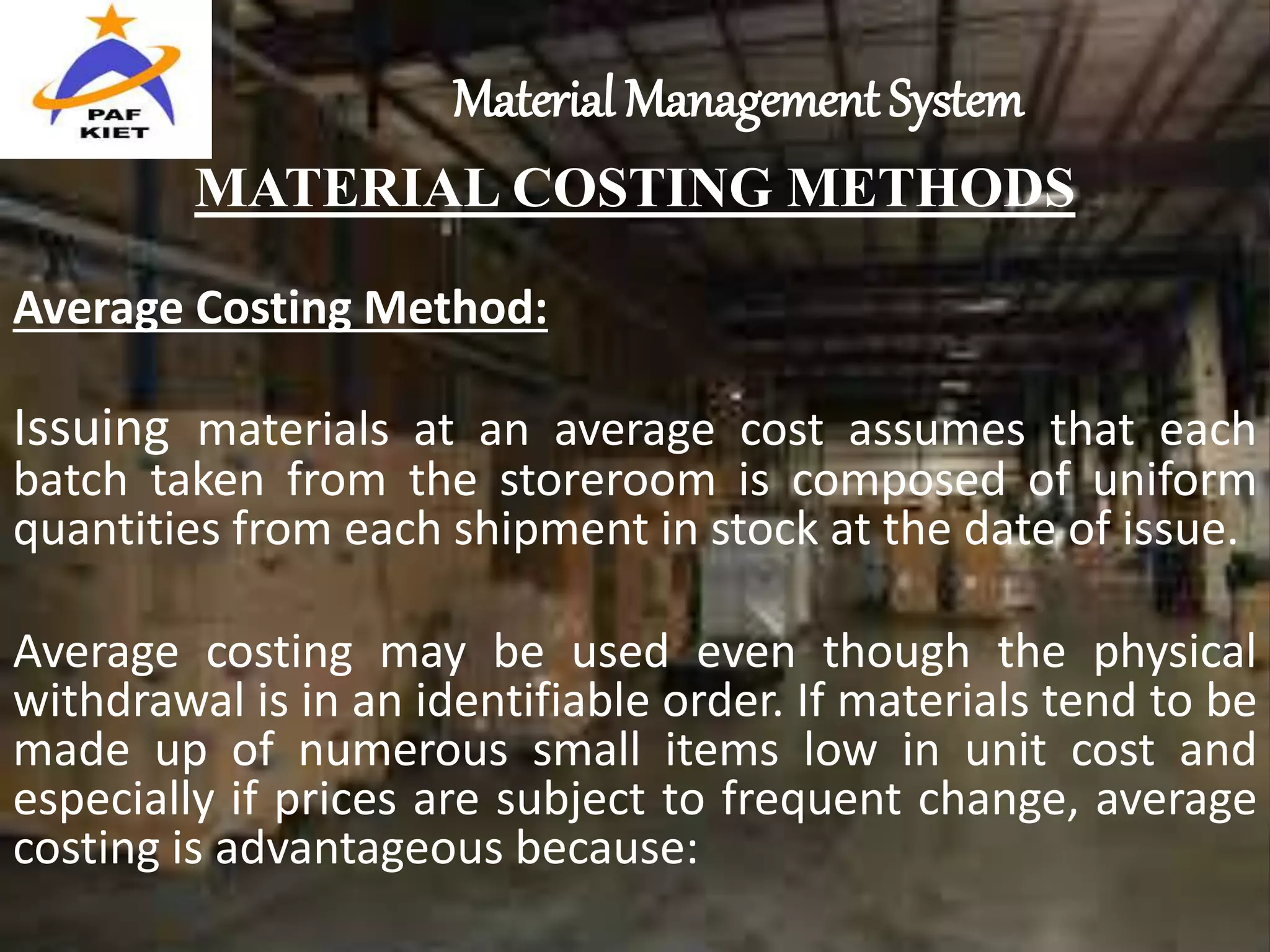 Material Management System | PPSX