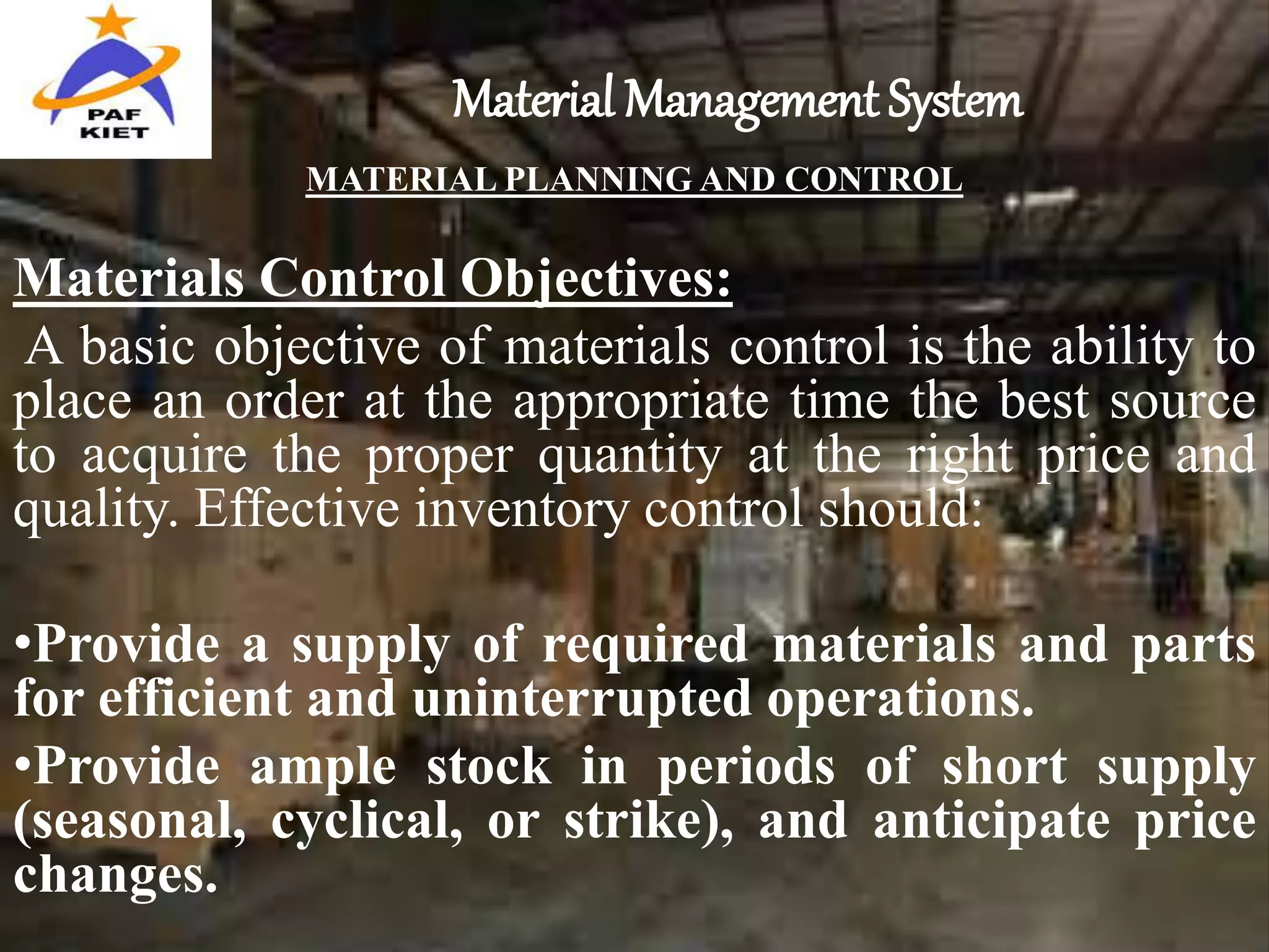 Material Management System | PPSX