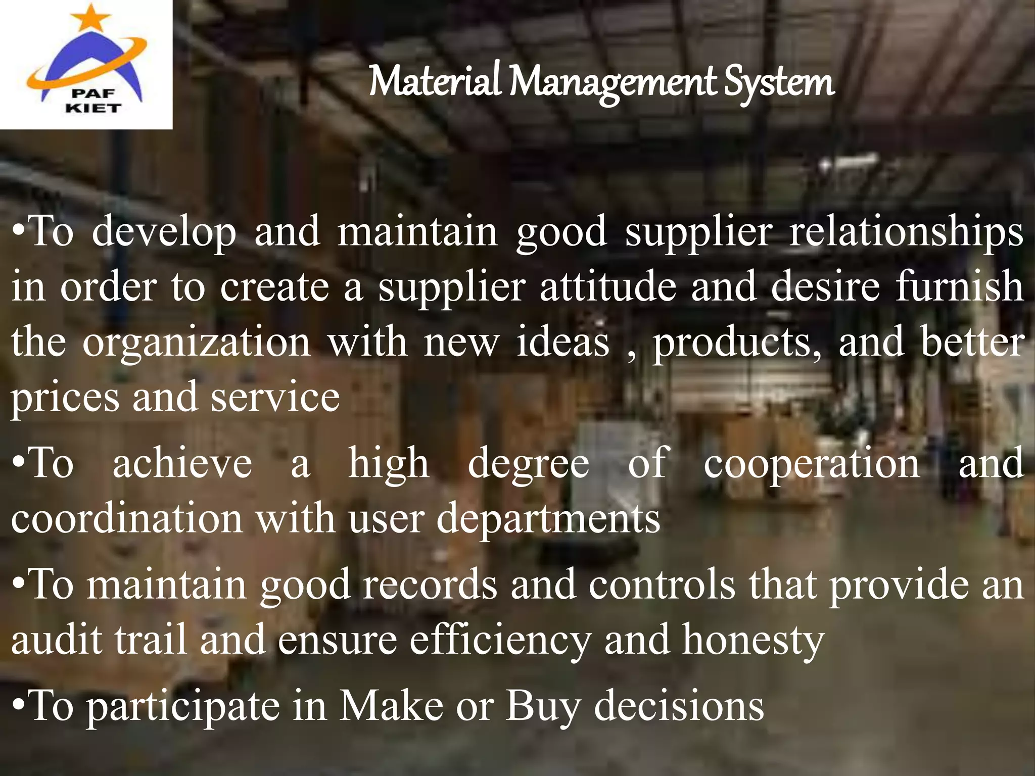 Material Management System | PPSX