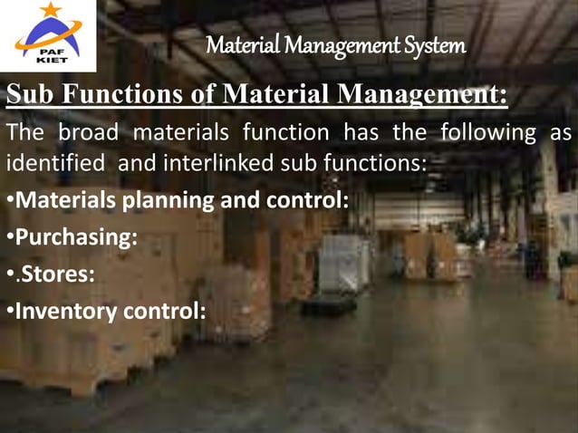 Material Management System | PPSX