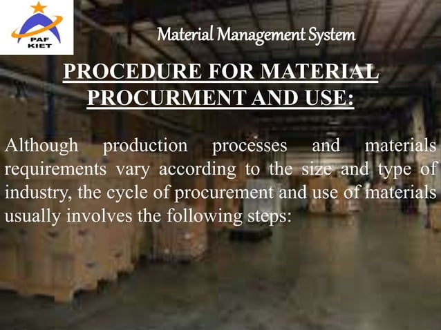 Material Management System | PPSX