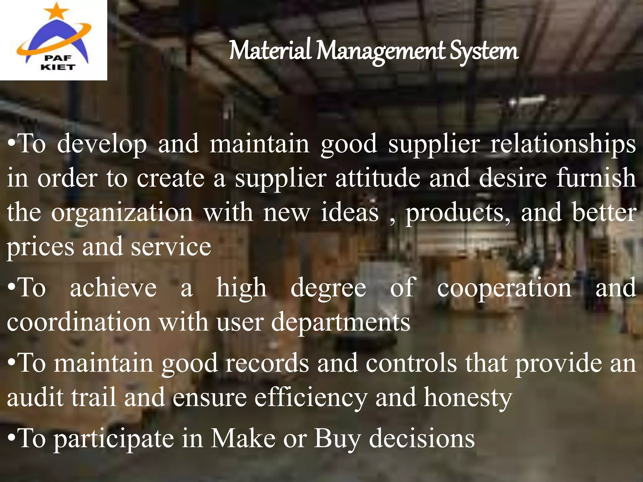 Material management control power point presentation | PPT