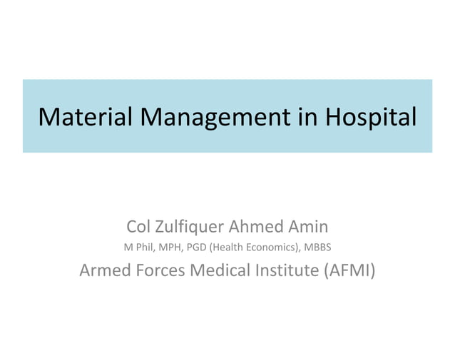 Material Management in Hospital | PPTX