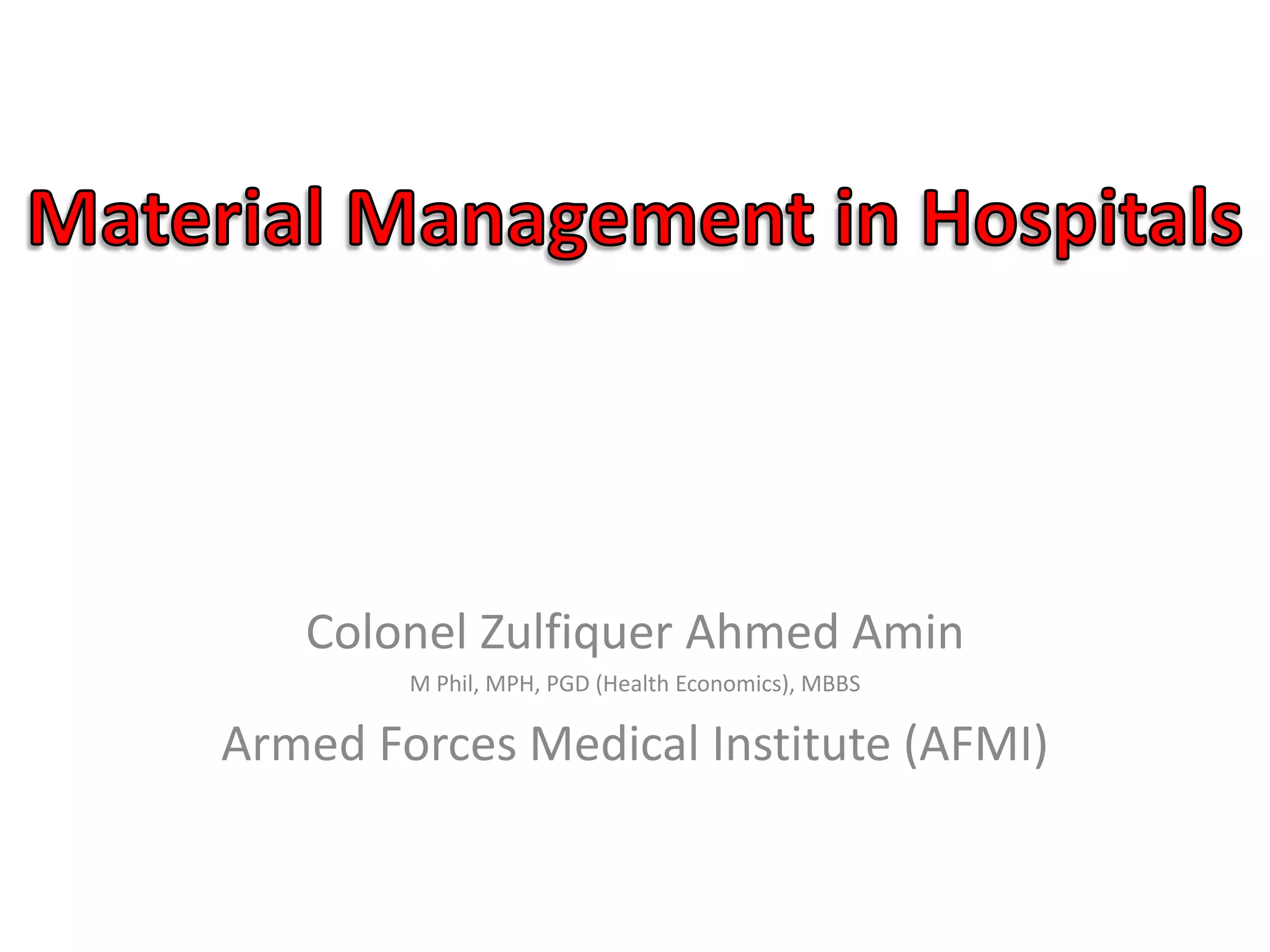 Material Management in Hospital | PPTX