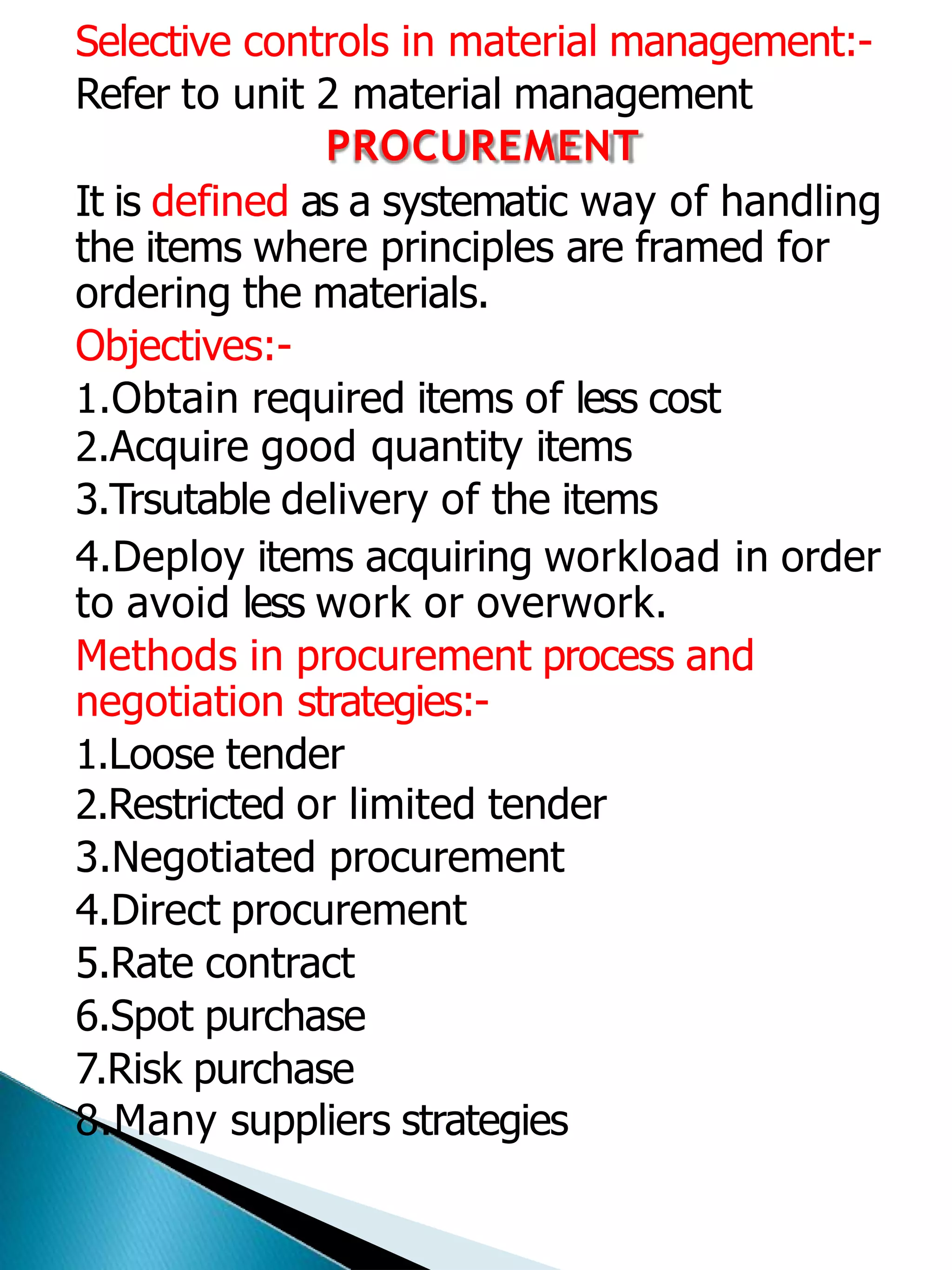 Material management in hospital and community services | PPTX
