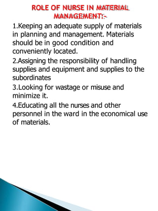 Material management in hospital and community services | PPTX