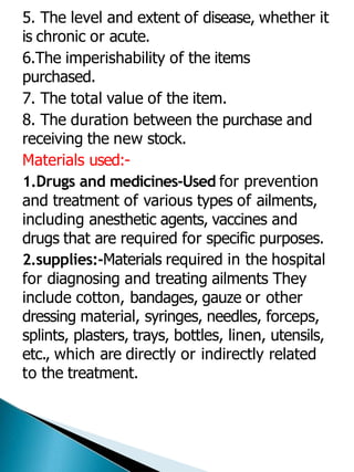 Material management in hospital and community services | PPTX