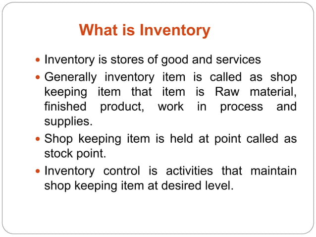 Material management & Inventory control | PPTX