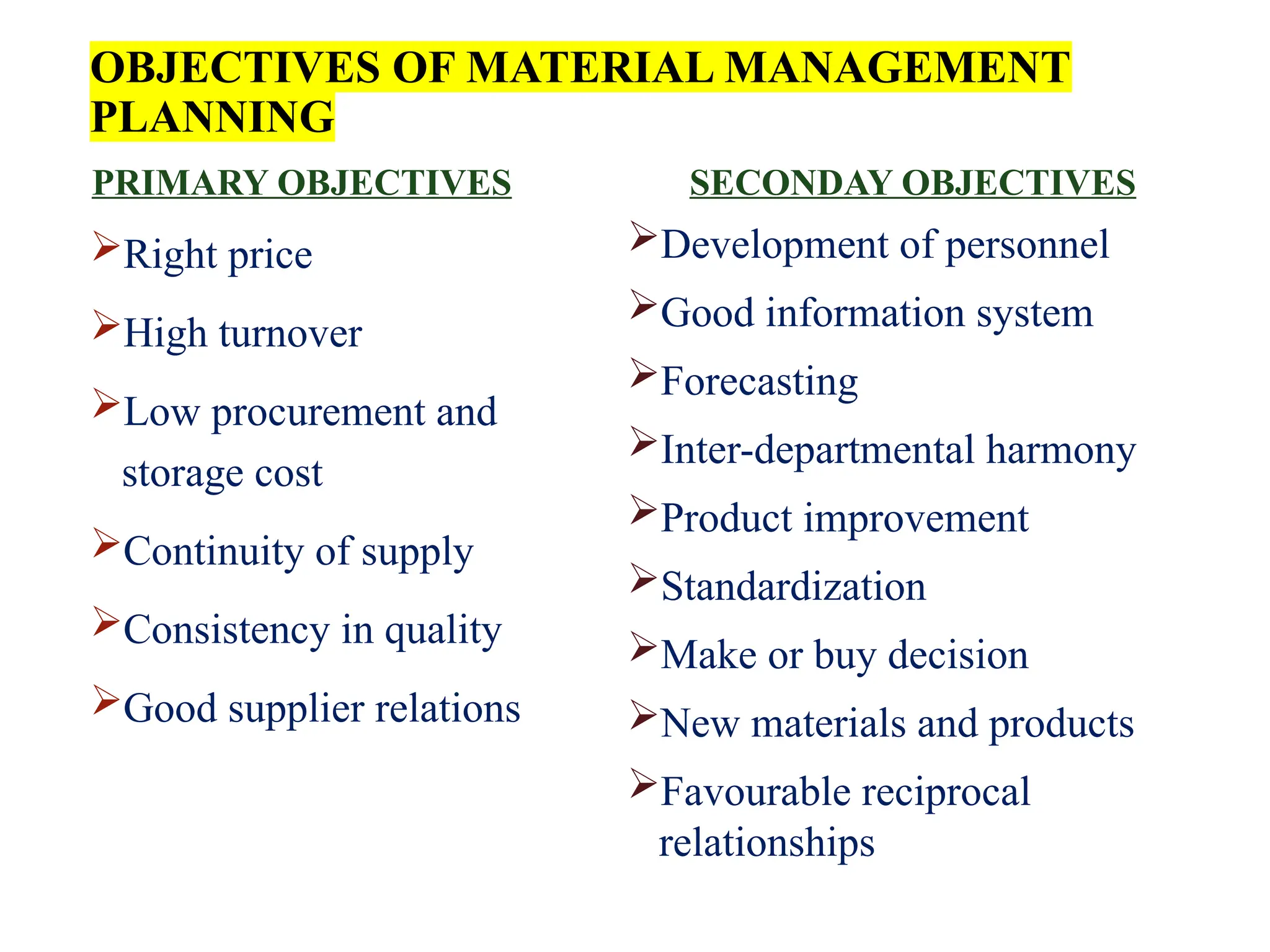 material management ppt planning and procurement of material manargment ...