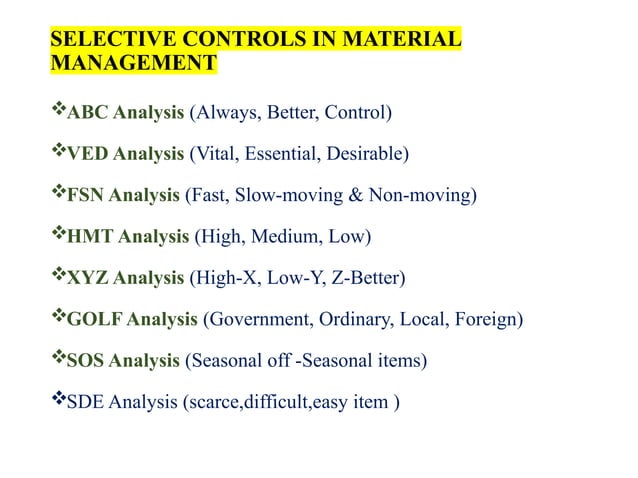 material management ppt planning and procurement of material manargment ...