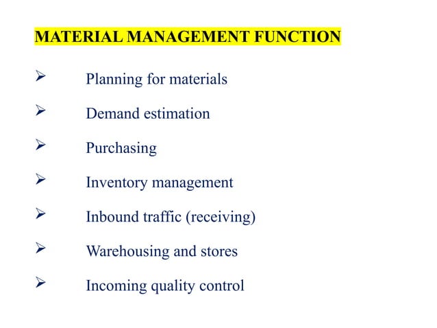 material management ppt planning and procurement of material manargment ...