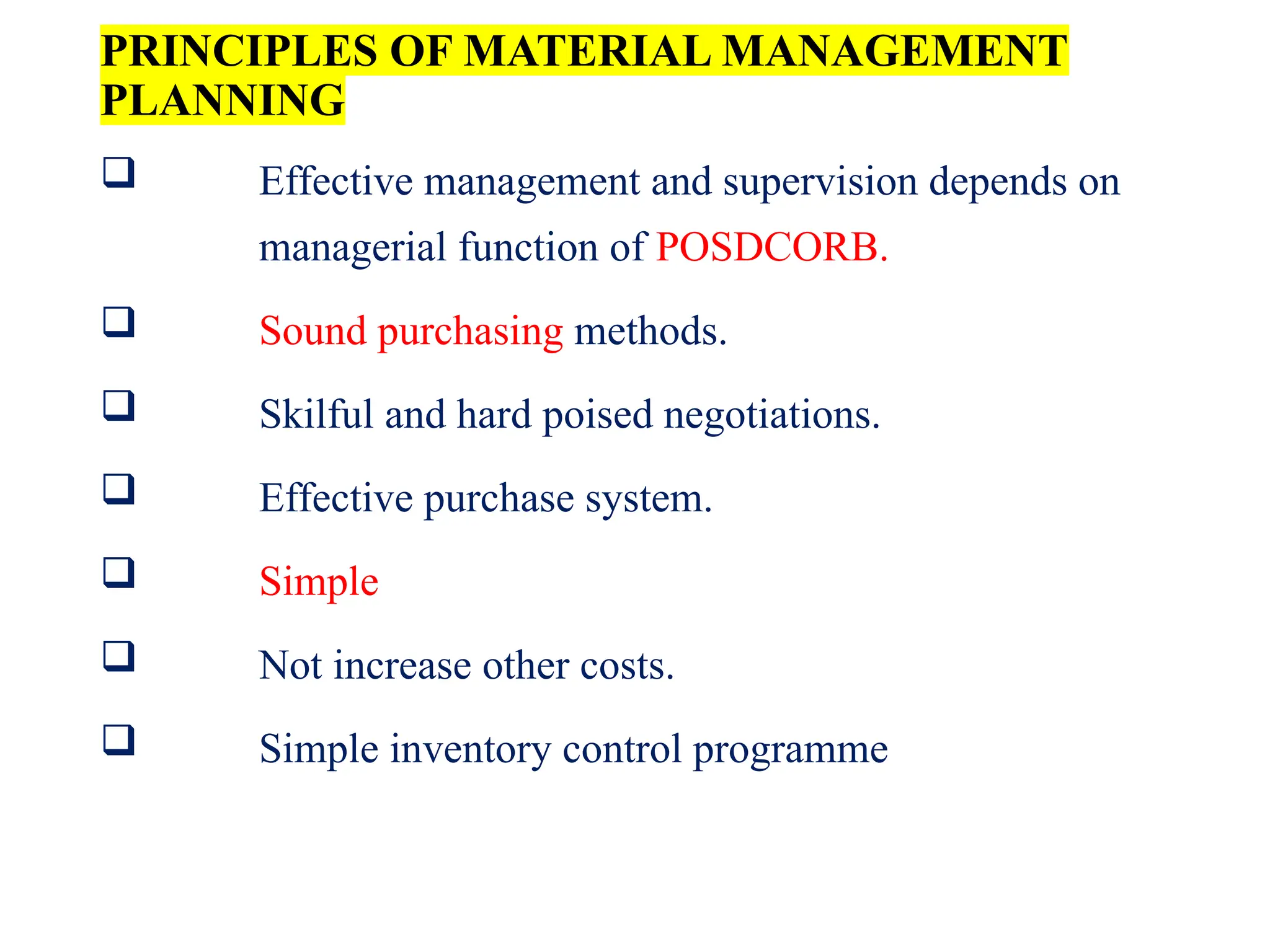 material management ppt planning and procurement of material manargment ...