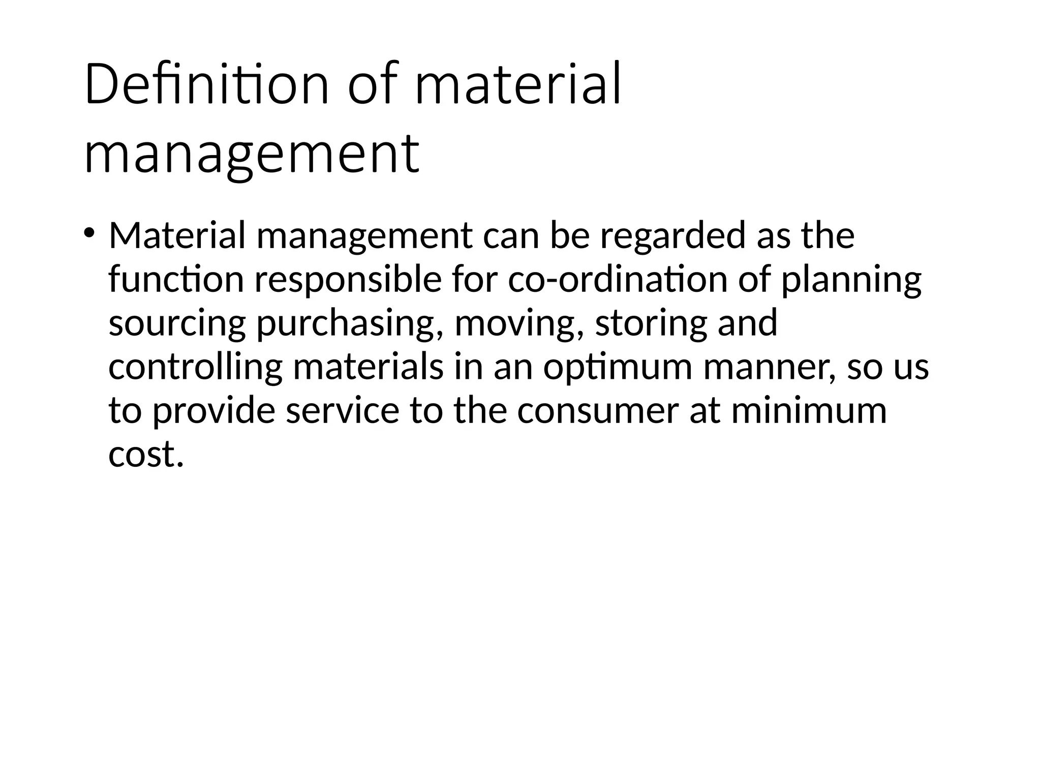 material management ppt planning and procurement of material manargment ...