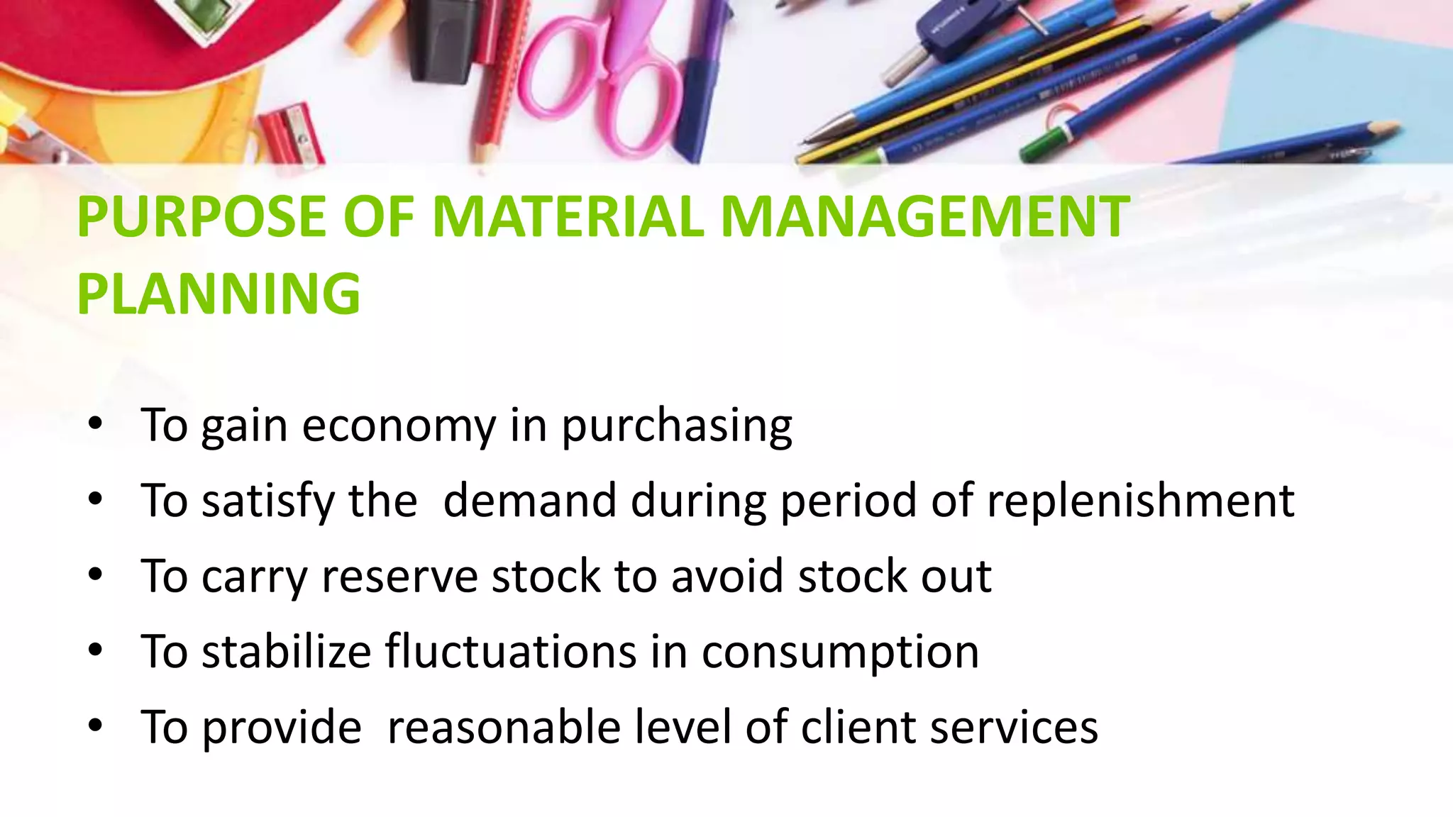 Material management presentation | PPTX